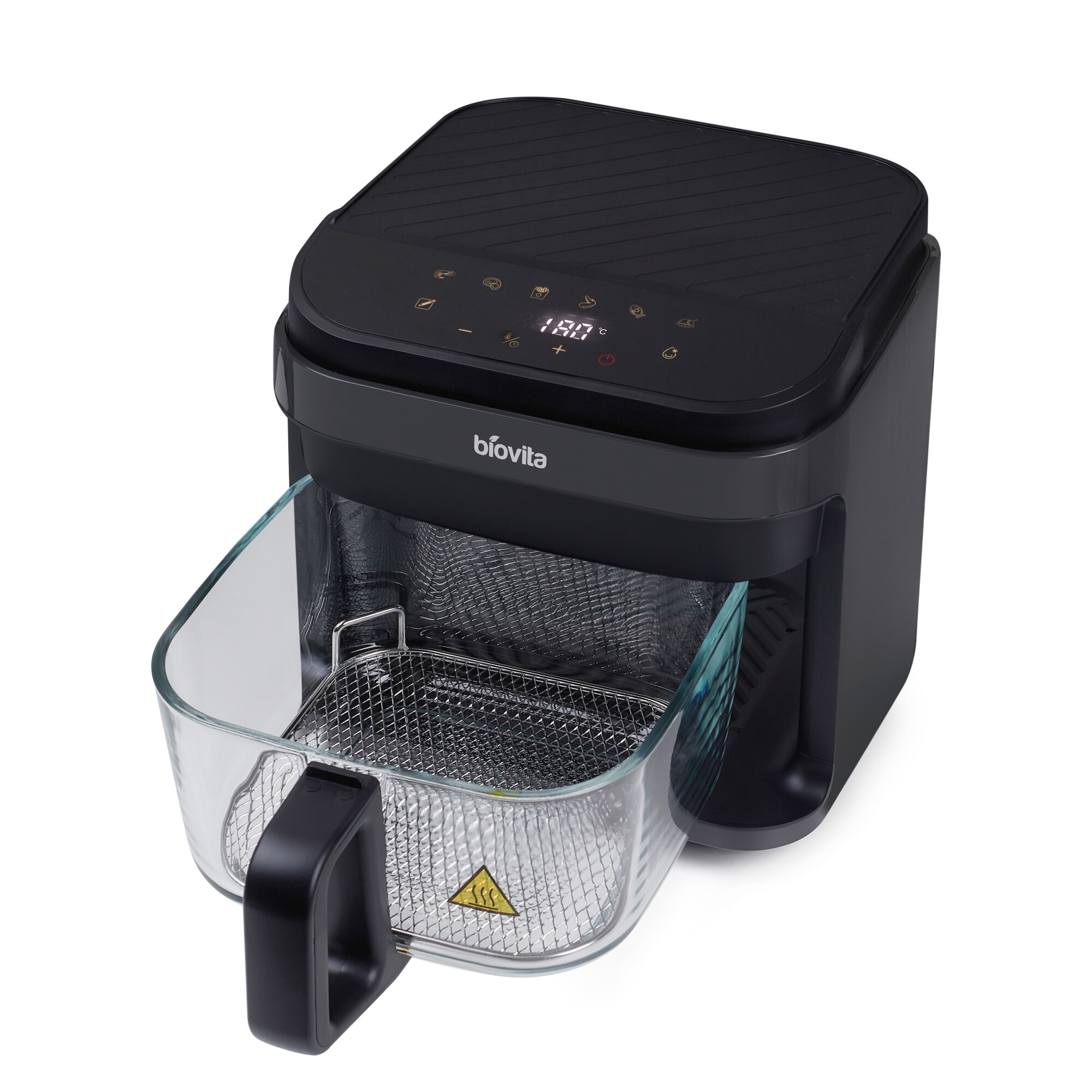 Friteuza cu Aer Cald / Air Fryer, Biovita PRESTIGE, Cos din Sticla, 5 ...