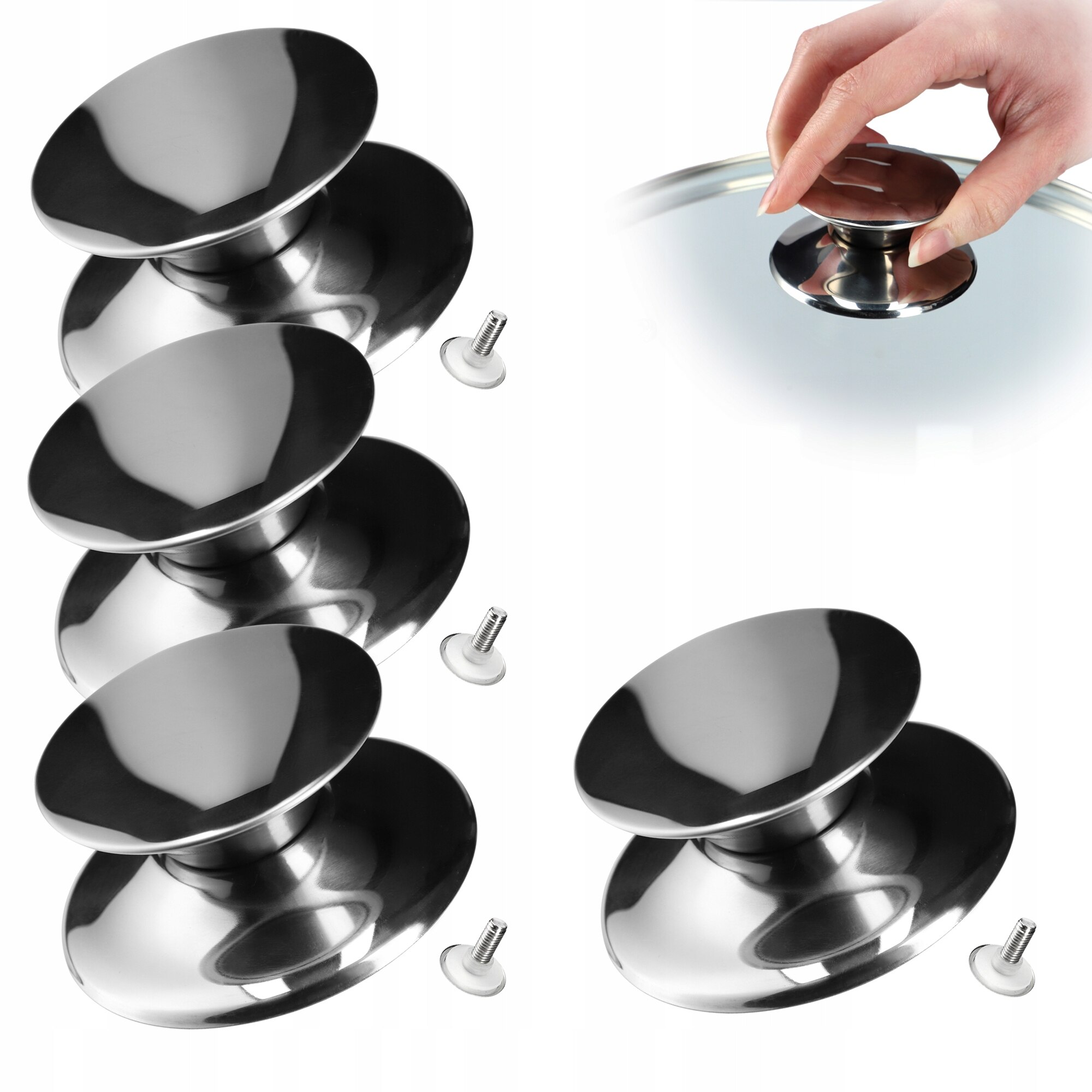 Set 4 manere capac, Kadax, Termorezistente, Otel, 5.5x6.7x3.3 cm ...