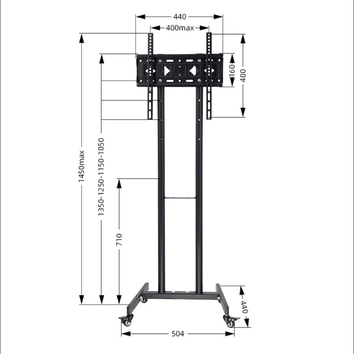 Suport mobil TV pe podea, SIHOiSi, Reglabil pe inaltime, 32-55 inchi ...