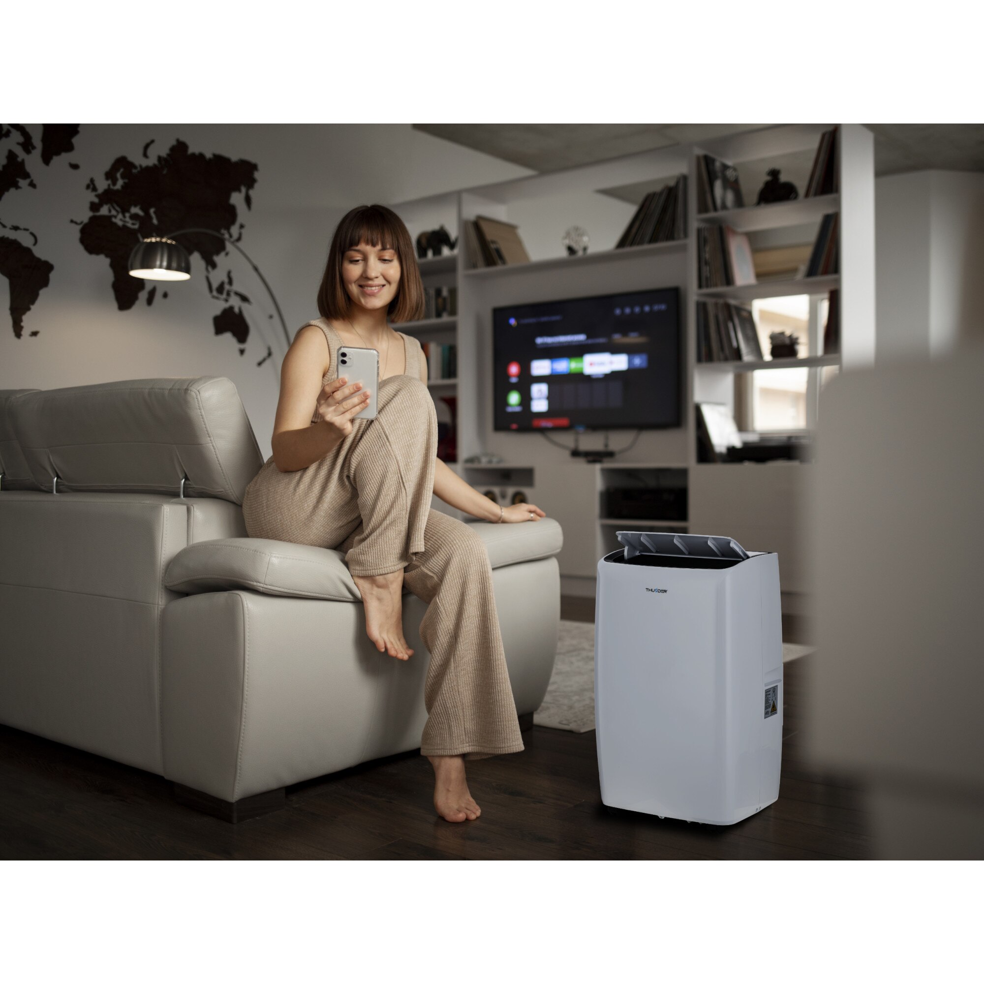 Aparat de aer conditionat portabil, Thunder, Infinion, 14000 BTU, WiFi ...