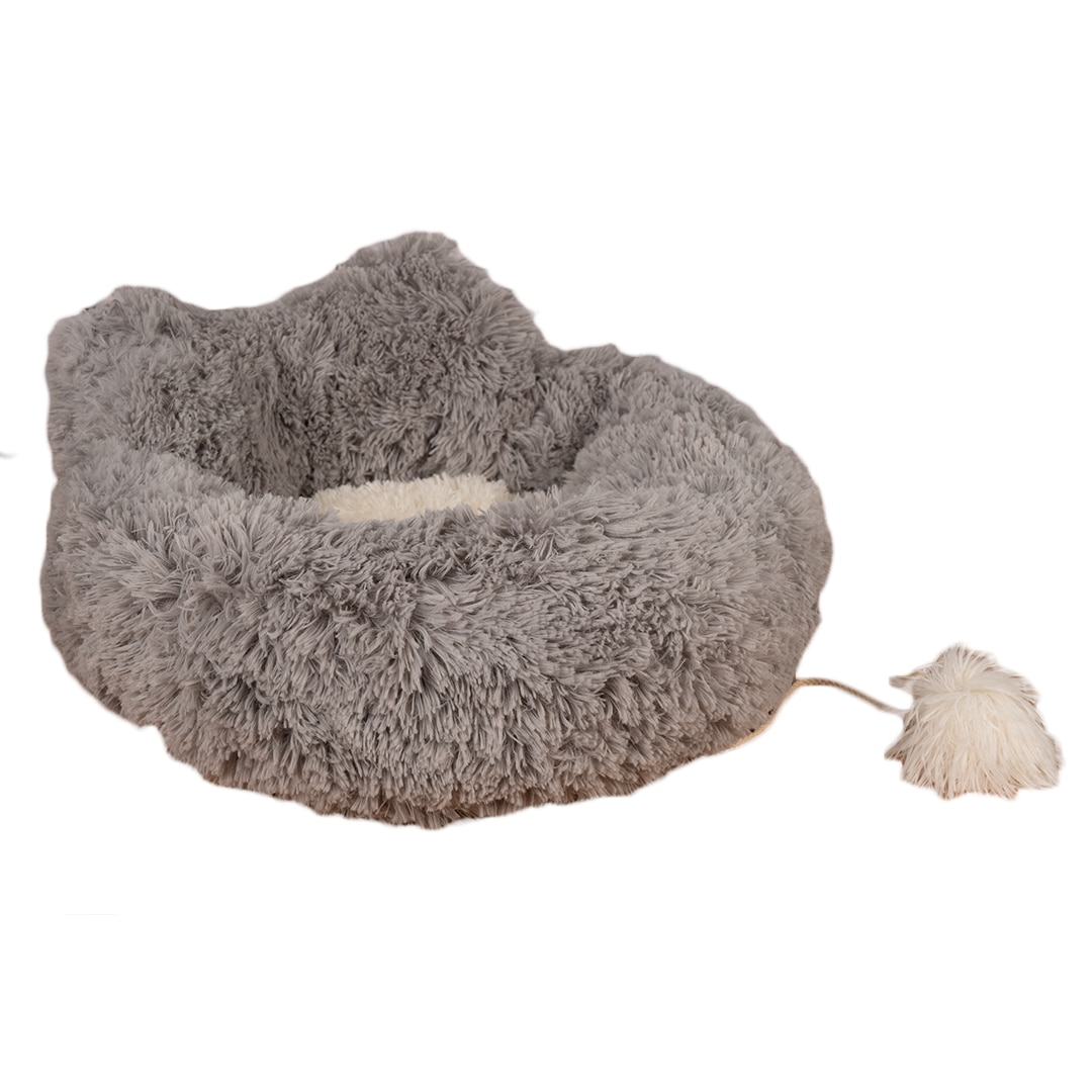 Culcus cu ciucuras, pentru pisici, Sarsaila, gri, 50 cm - eMAG.ro