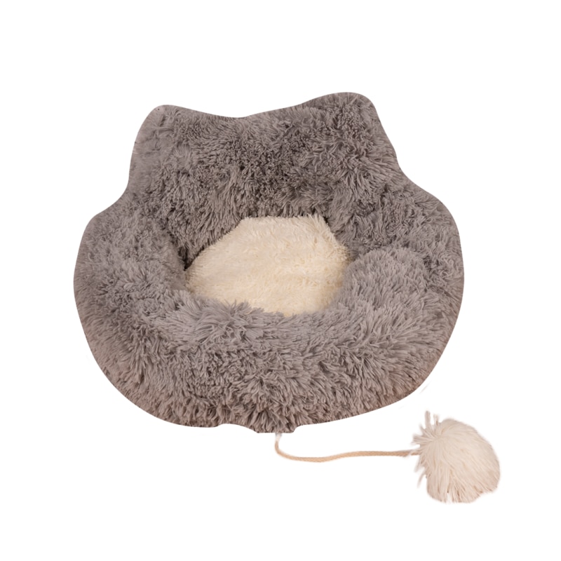 Culcus cu ciucuras, pentru pisici, Sarsaila, gri, 50 cm - eMAG.ro