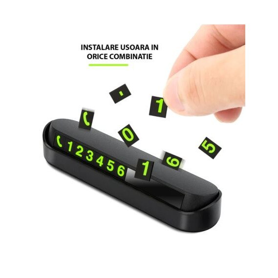 Suport numar telefon negru, afisaj parcare - eMAG.ro