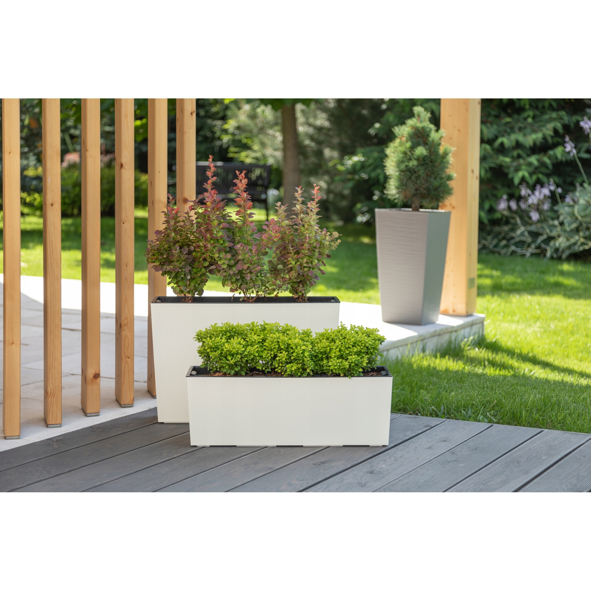 Ghiveci de balcon, Kadax, Alb, 56 x 19 cm - eMAG.ro