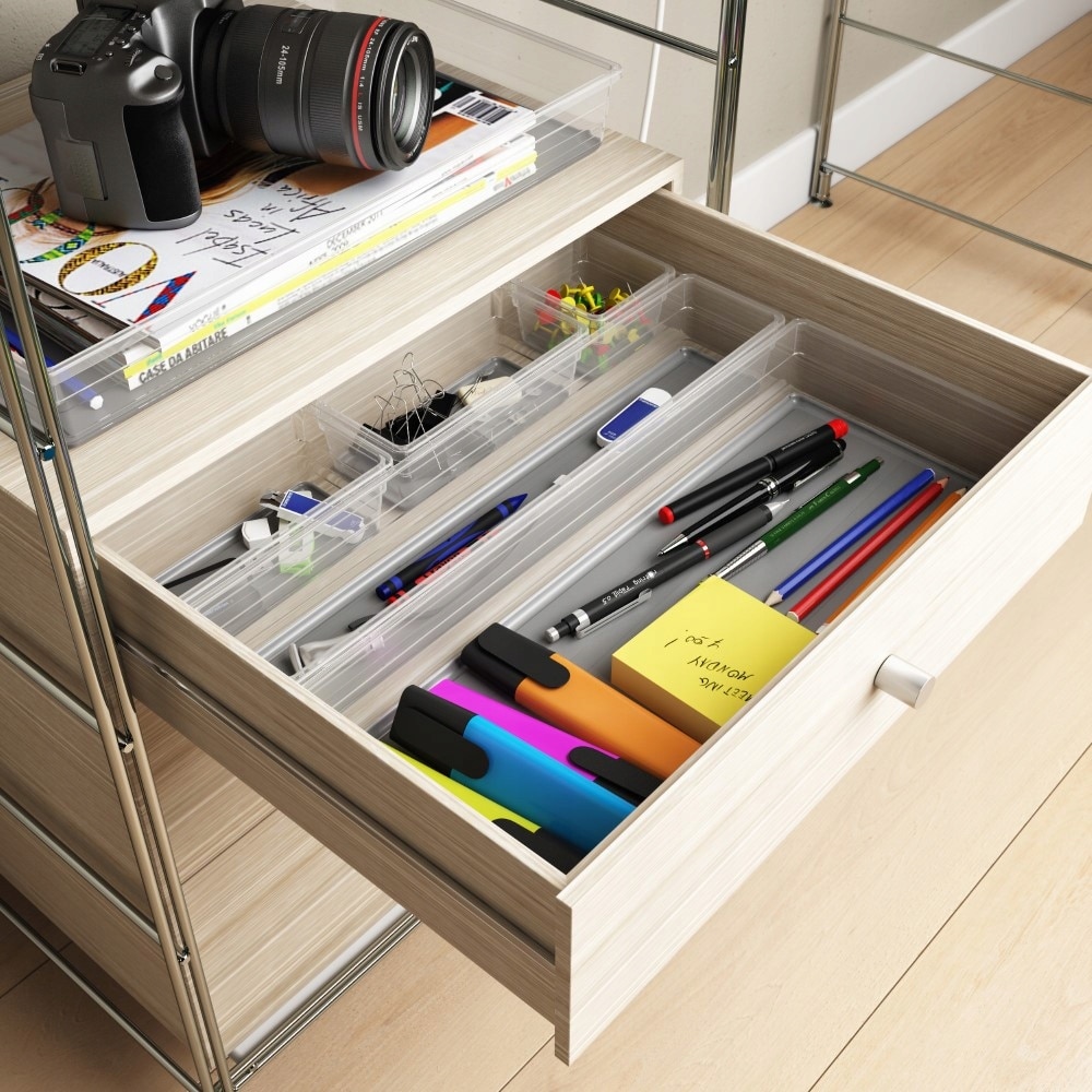 Organizator sertar, Curver, Plastic, 30 x 7.5 cm, Alb - eMAG.ro