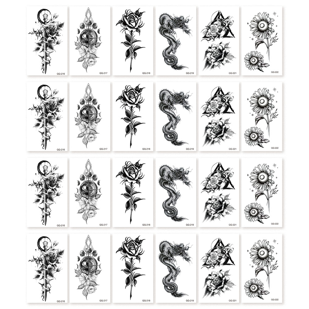 Set 24 tatuaje temporare, Cozevdnt, Negru - eMAG.ro