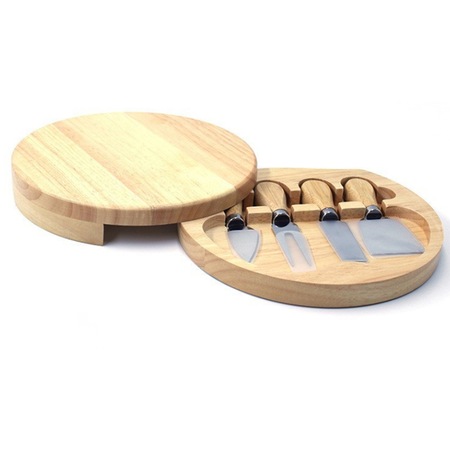 Set tabla si cutite din bambus pentru branza, Maro - eMAG.ro