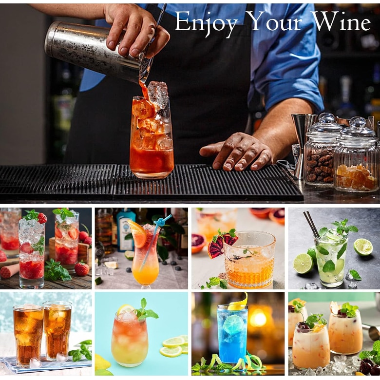 Set cocktail shaker 23 piese, set barman, 750 ml, inox, argintiu - eMAG.ro