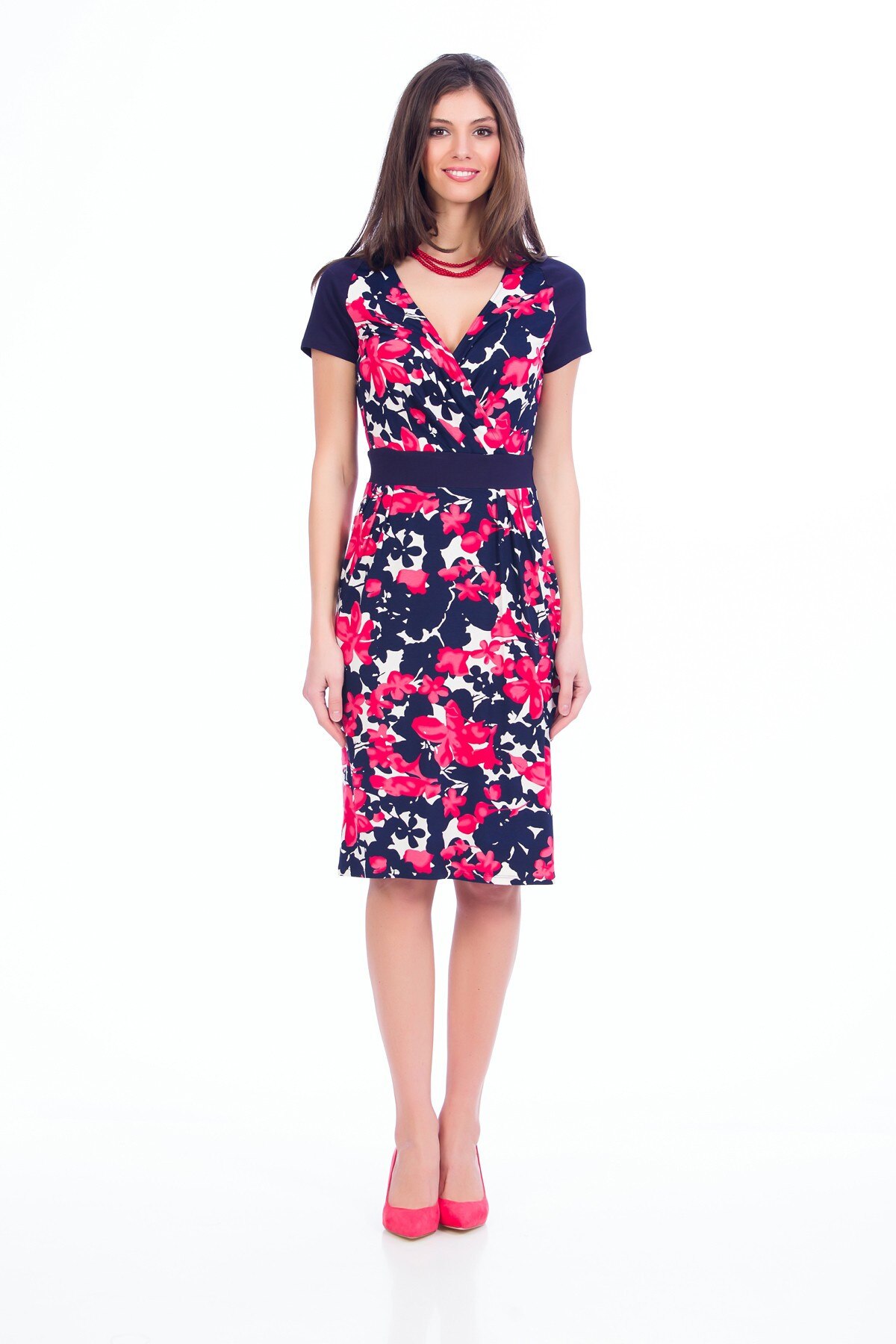 Rochie Nathalie, Navy/Roz Sense, 36 - eMAG.ro