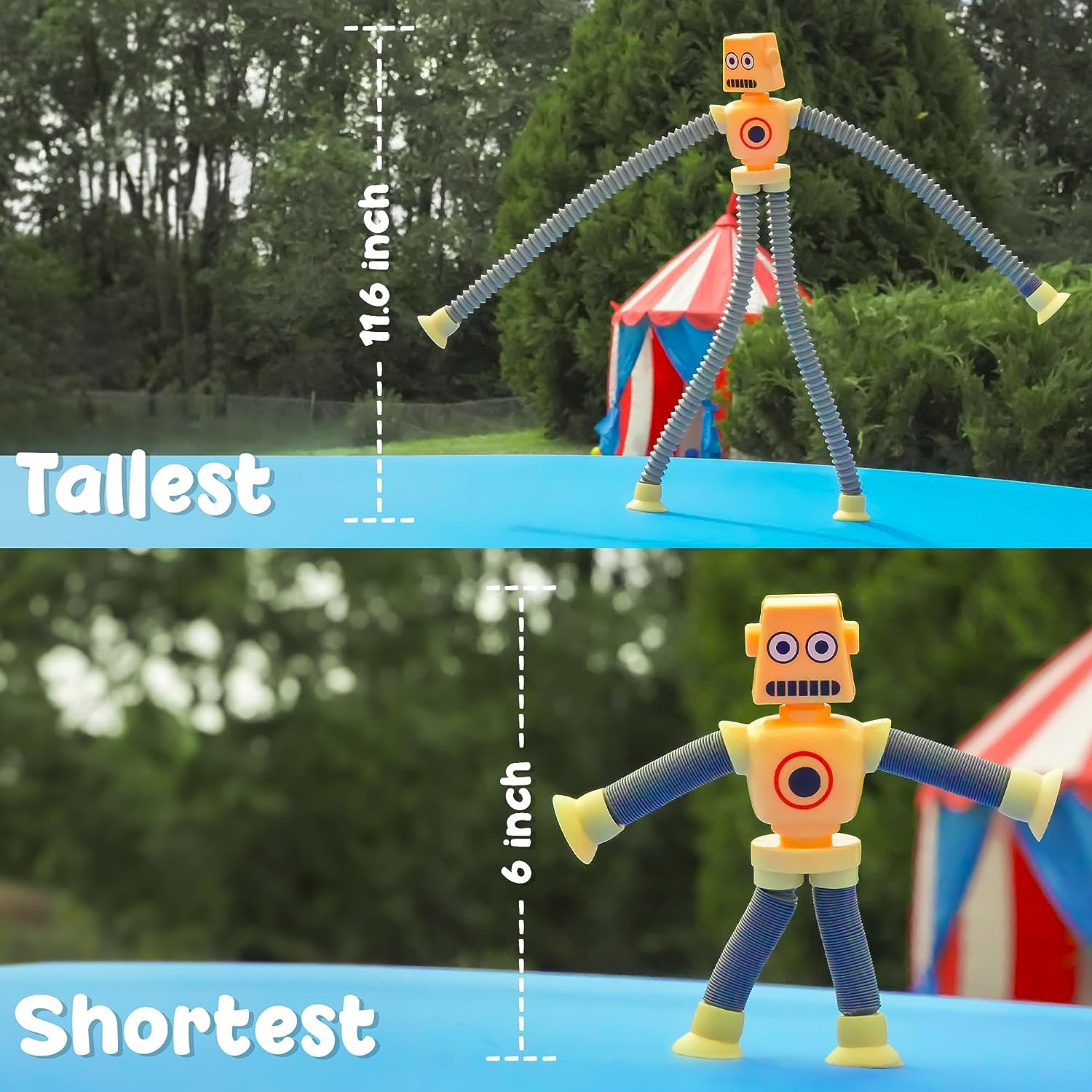 Set 4 roboti, Lumina LED, Excitat®, Telescopic, Plastic, 25.8x13x3.5 cm ...