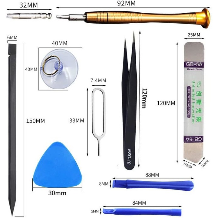 Set 46 instrumente de reparare ecran telefon mobil, Pili-Paradise, 46 ...