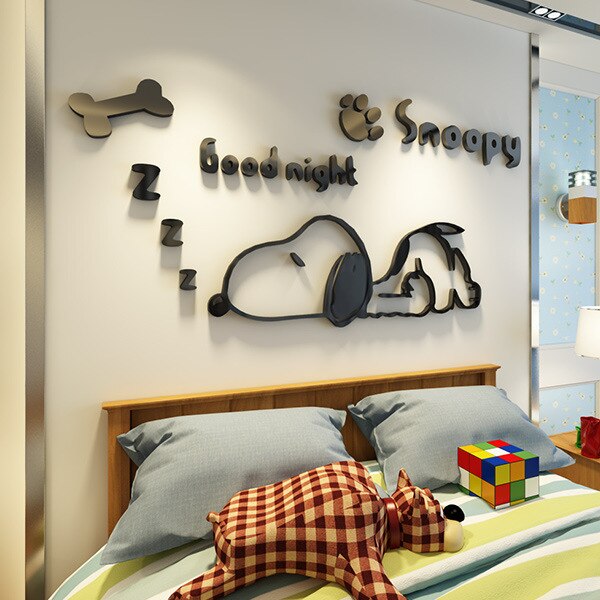 Autocolant de perete 3D cu caine dragut - Decor cu acrilic in stil ...