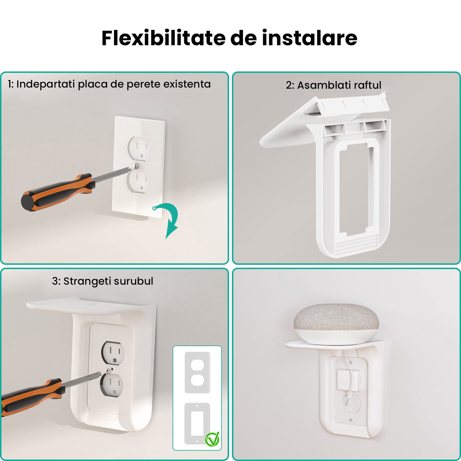 Raft suport pentru router wireless, Sundiguer, montabil pe perete, stil ...