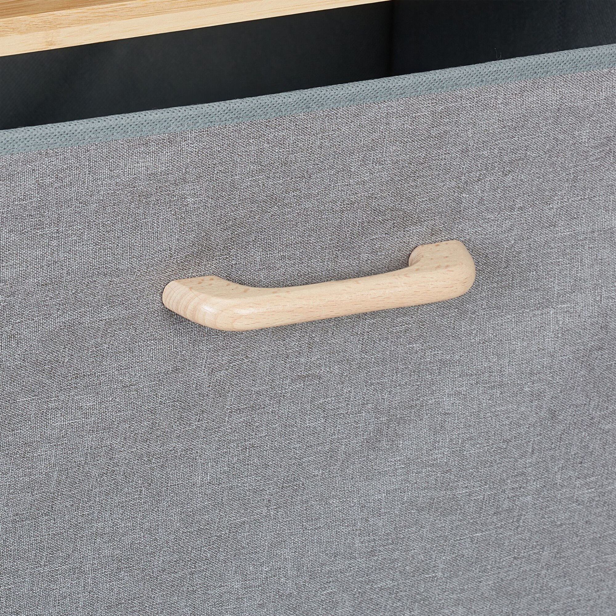 Raft de baie cu 2 cosuri de rufe, din bambus, 76 x 43 x 27 cm - eMAG.ro