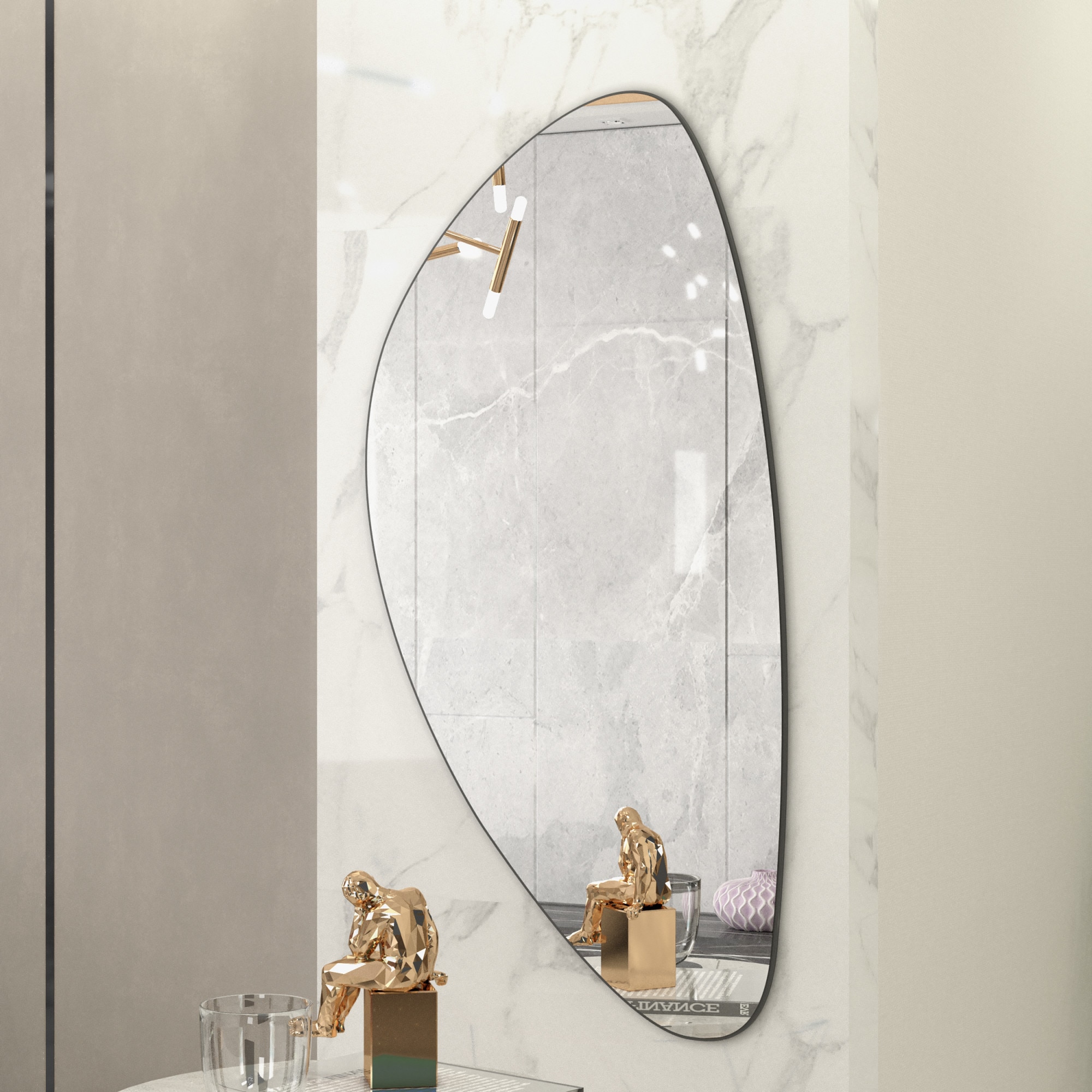 Oglinda decorativa de perete, asimetrica Garcia, Marsah Home, 120x60 cm ...