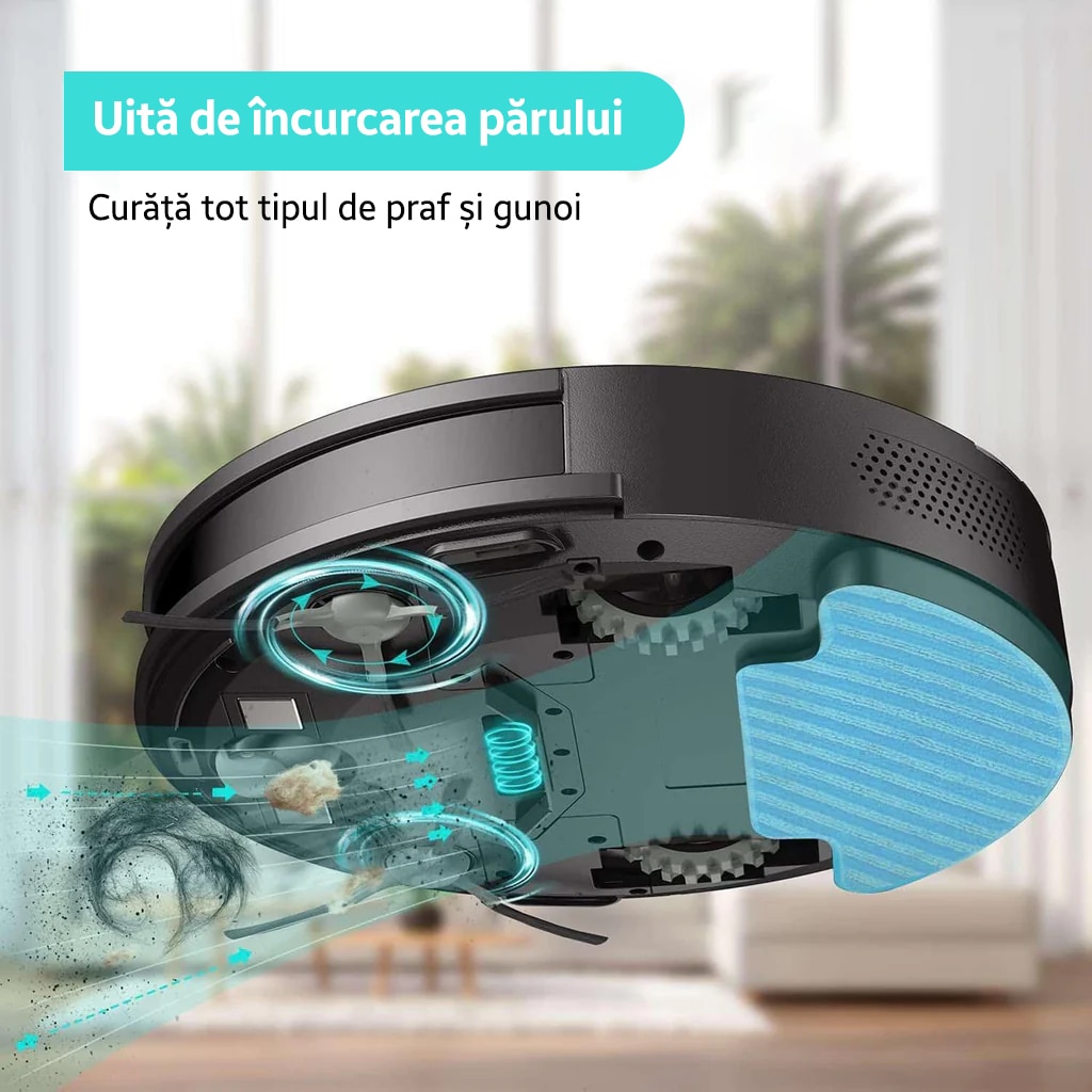 Robot de aspirare Lefant M213, 1800mah, 0.5L, 4 functii de curatare ...