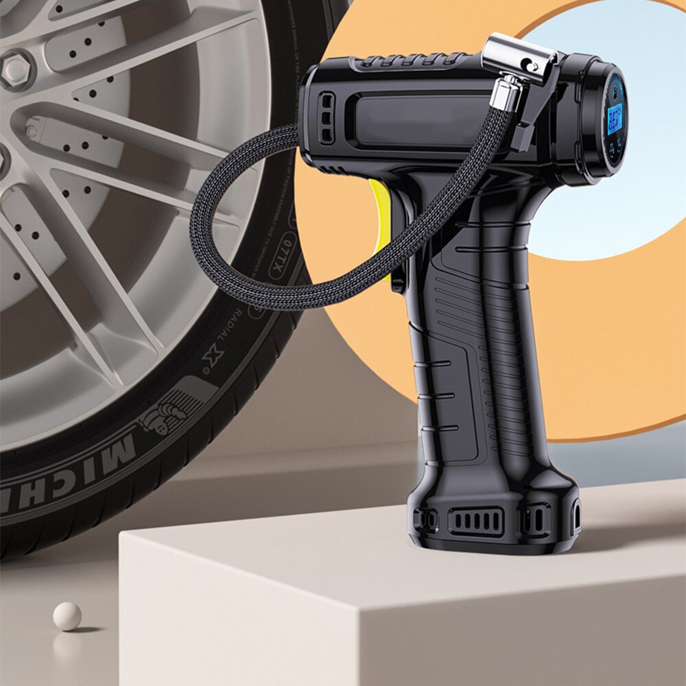 Compresor pentru umflat roti tip pistol, Vaxiuj, Display Digital cu LED ...