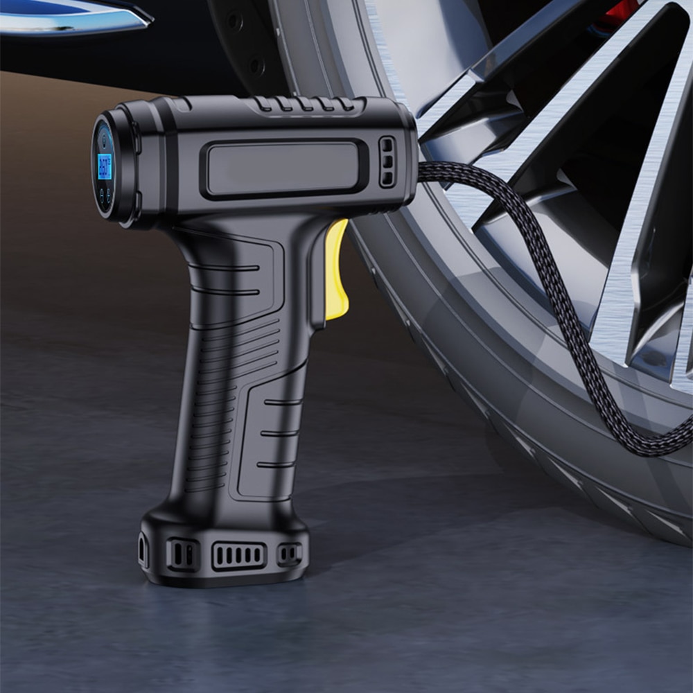 Compresor pentru umflat roti tip pistol, Vaxiuj, Display Digital cu LED ...