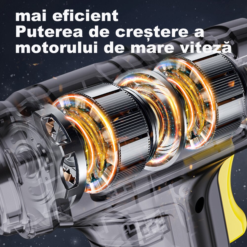 Compresor pentru umflat roti tip pistol, Vaxiuj, Display Digital cu LED ...