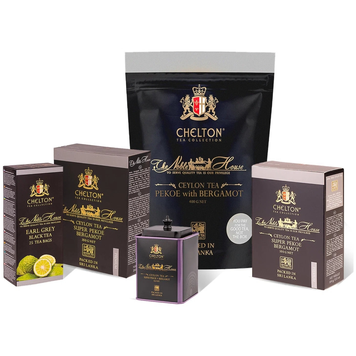Черен чай Chelton Noble House Super Pekoe Bergamot, с аромат на ...