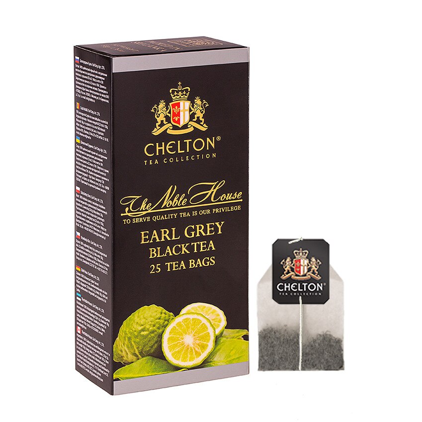 Ceai negru Chelton Noble House Earl Grey cu bergamota, 25 plicuri x 2 g ...
