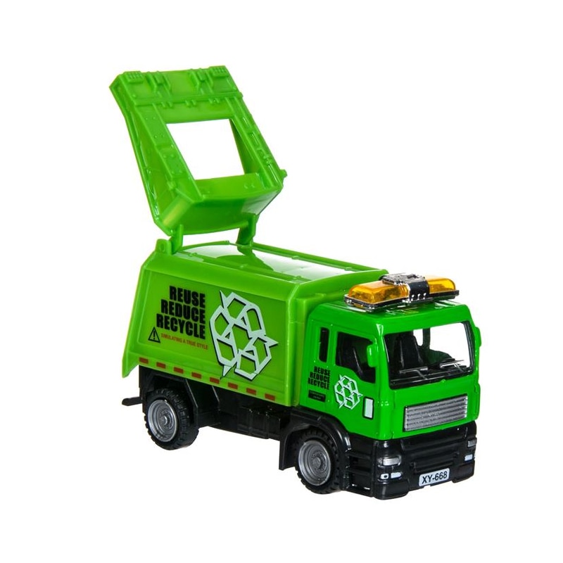 Masina de gunoi cu schelet metalic, 1:55, Verde, ATU-082309 - eMAG.ro