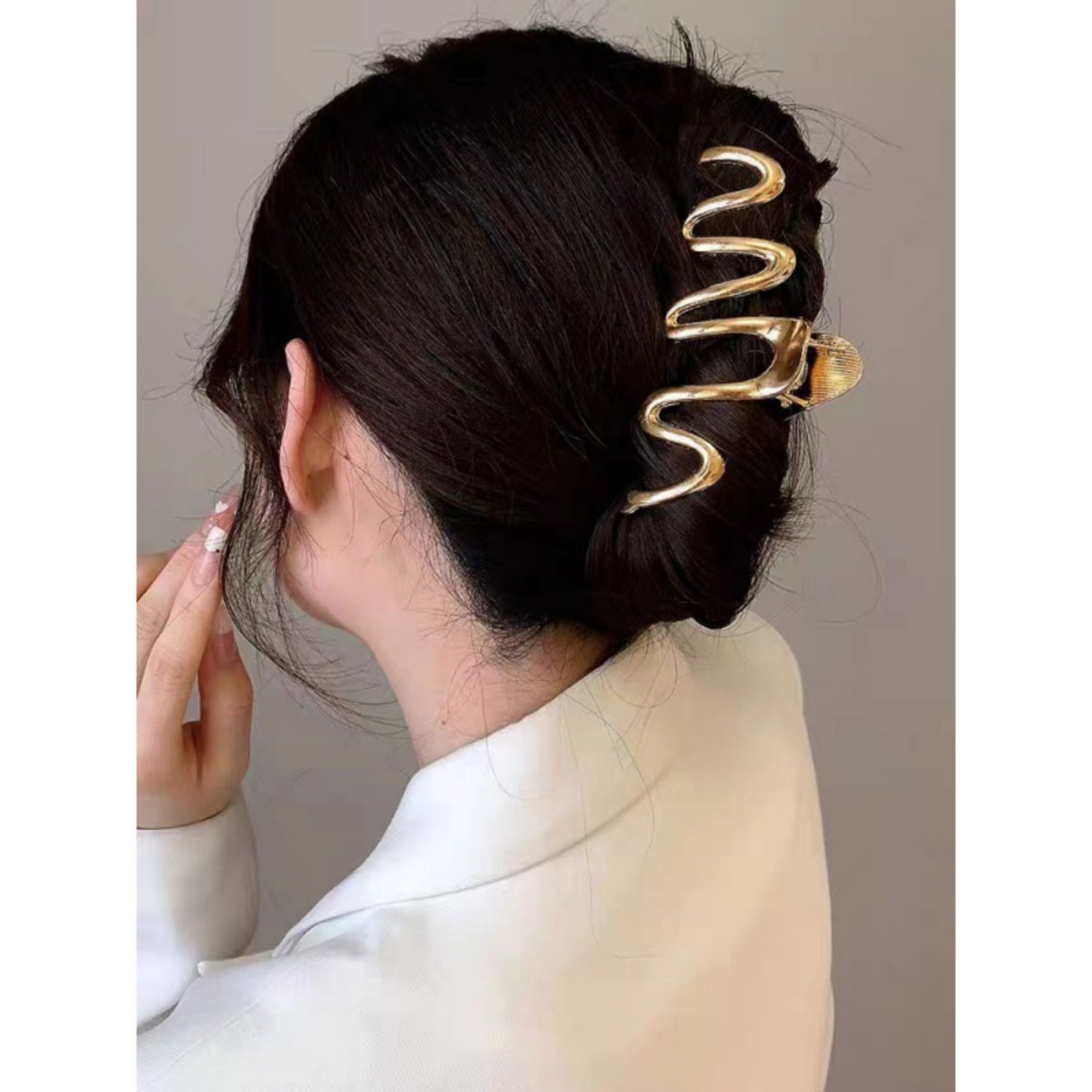 Set 2 agrafe decorative si elegante pentru par, POMAMZ, forma de unda ...