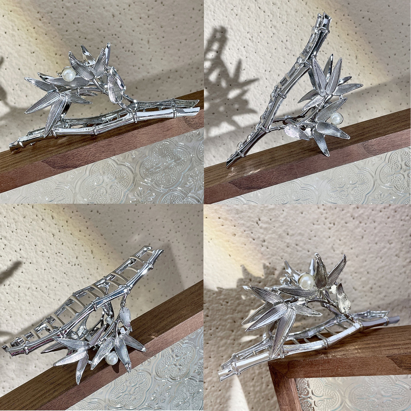 Set 2 agrafe decorative si elegante pentru par, POMAMZ, forma de unda ...