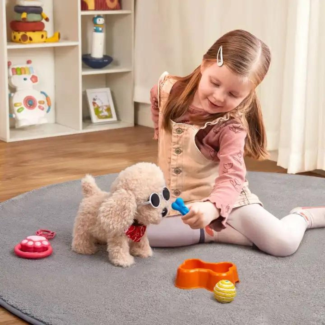 Jucarie pentru copii Catelus interactiv, merge, latra, misca codita, cu ...