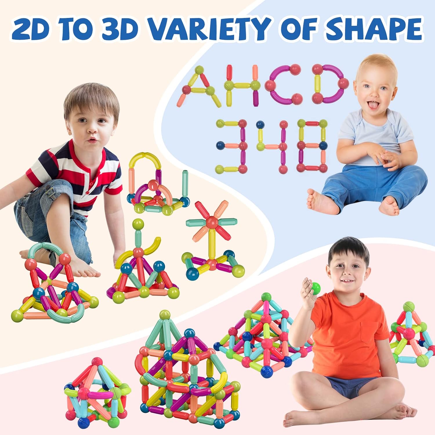 Set Interactiv Piese Magnetice 3D de Construit Educational si Creativ ...