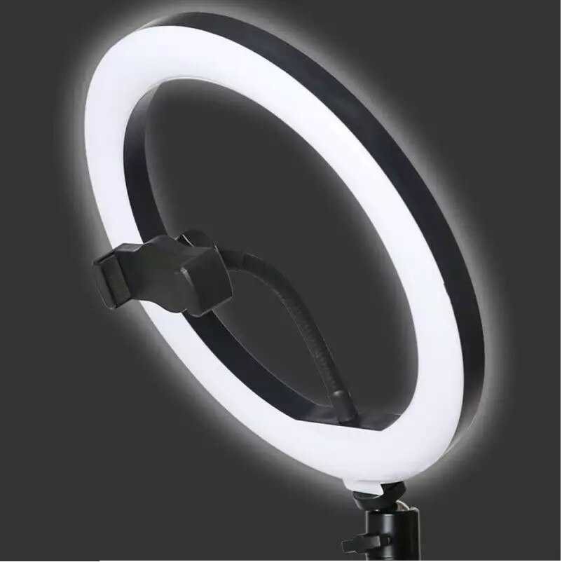 Lampa circulara Ring Light 240 W, diametru 30 cm, conectare la retea, trepied inclus, inaltime ...