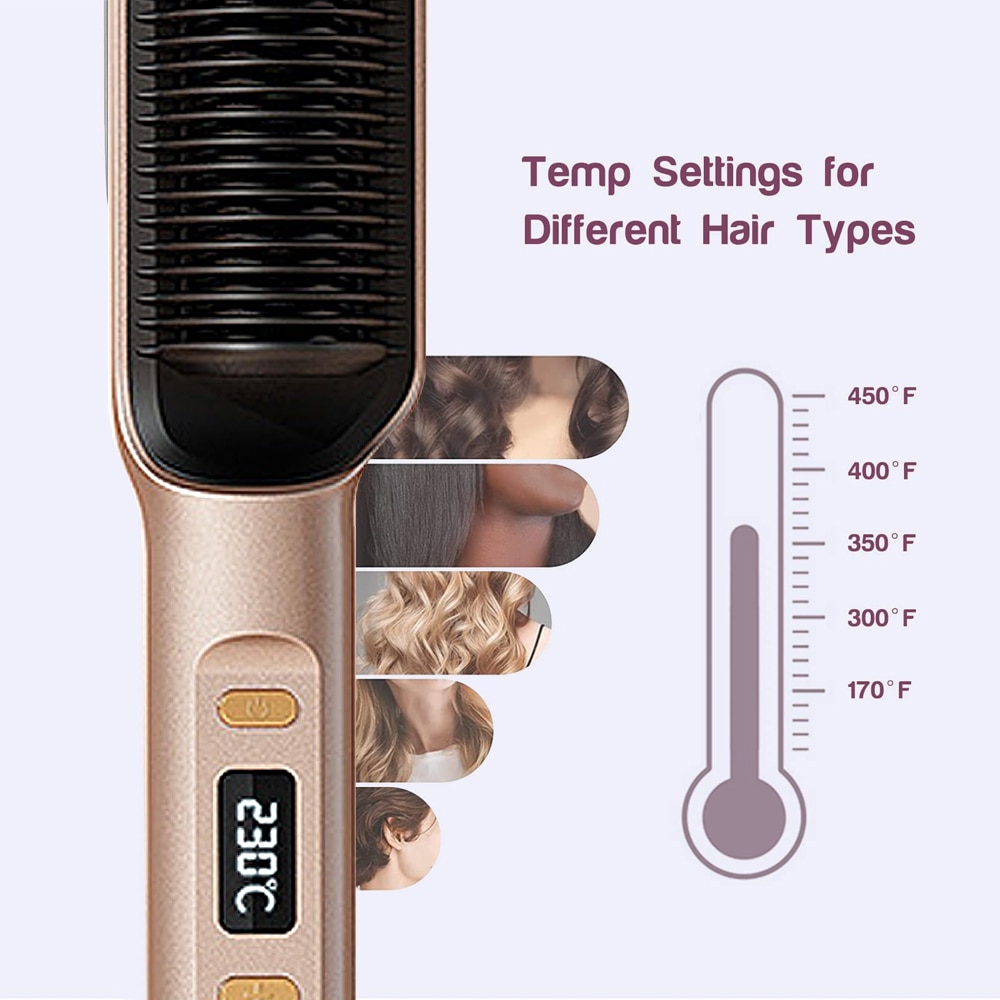 Perie de indreptat parul, Cozevdnt, Auriu - eMAG.ro