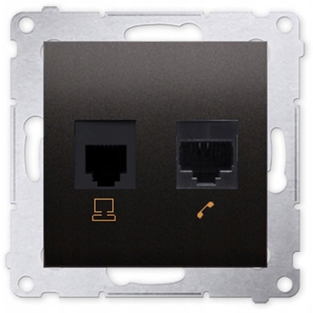 Priza computer/telefon, Simon, Antracit - eMAG.ro