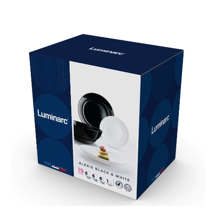 Luminarc opál asztali tálaló szett, 19 db, fekete/fehér - eMAG.hu