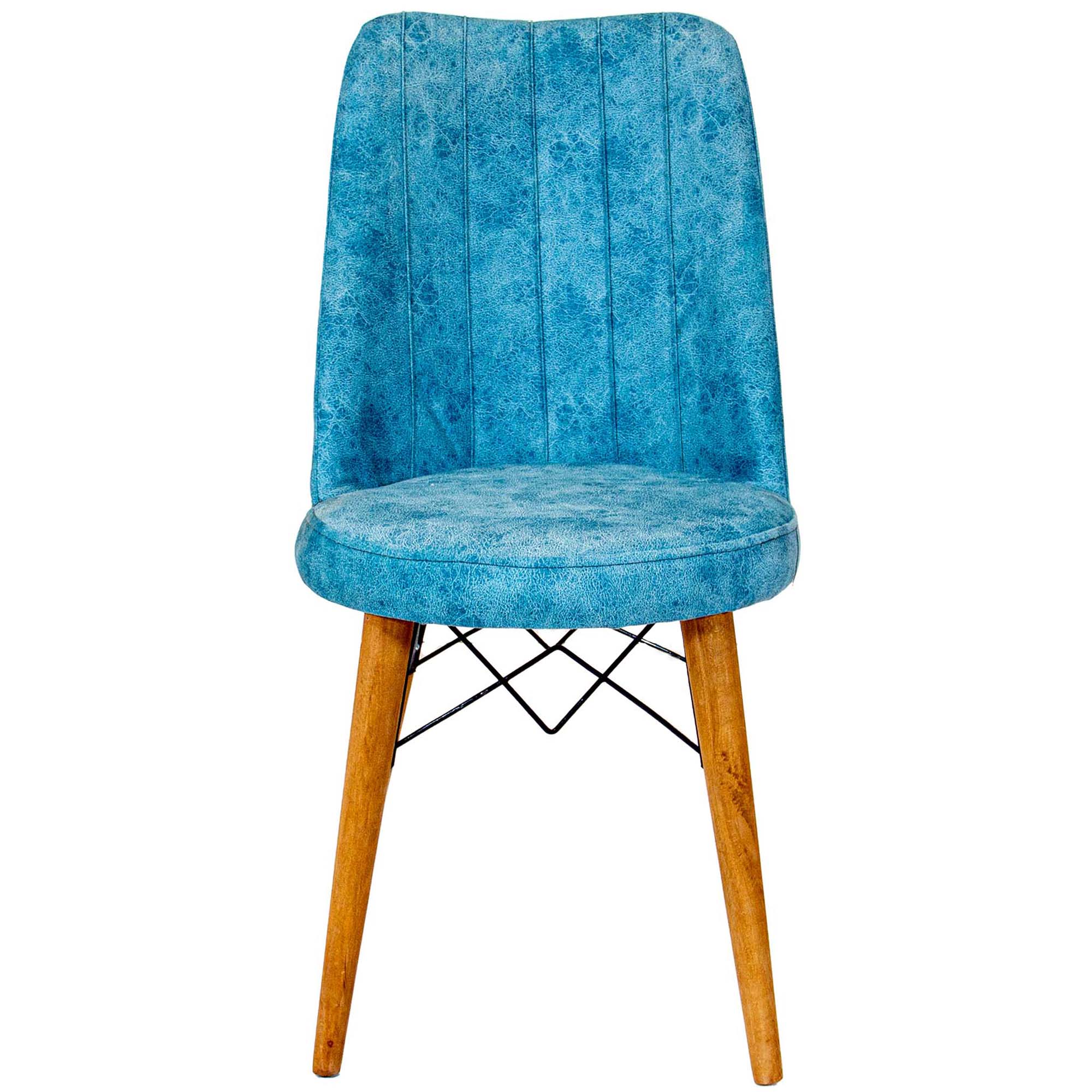 Scaun DENVER Newbe, turcoaz, picioare lemn, tapitat, stofa, 46x52x92 cm ...