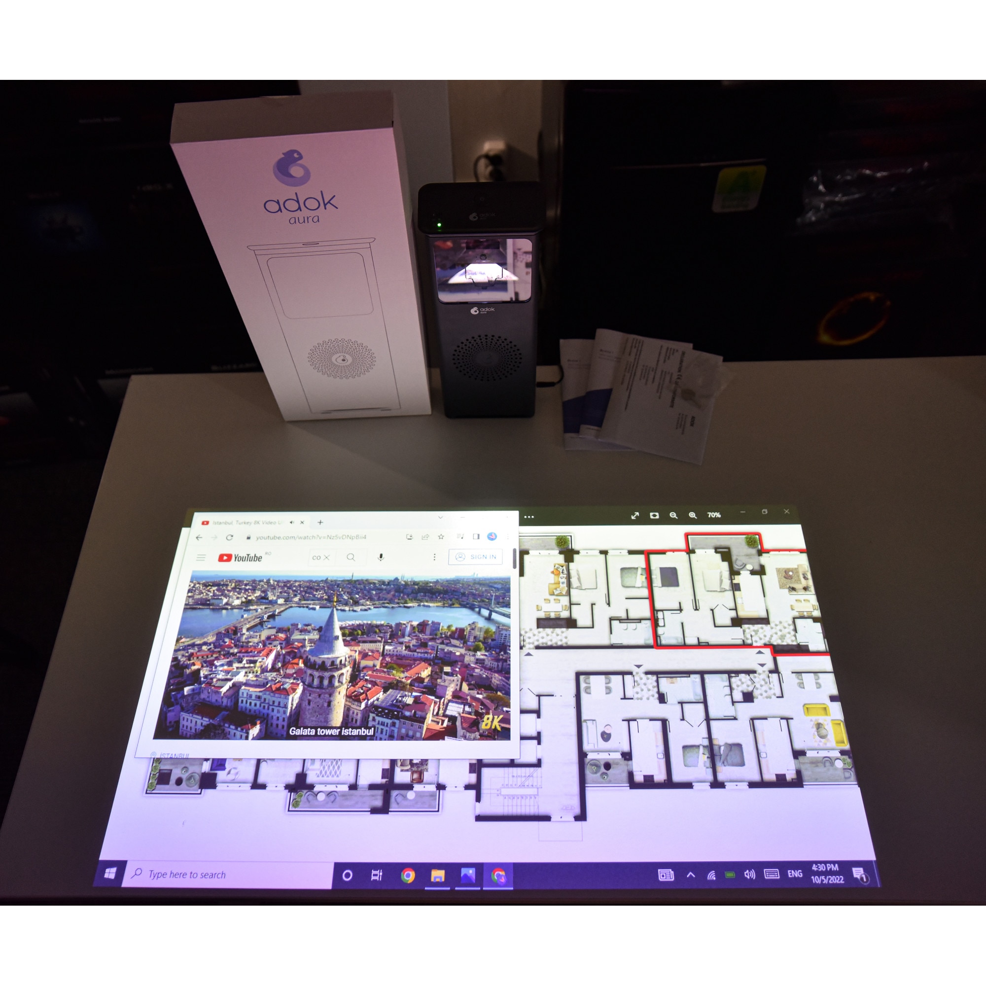 Сензорен видео проектор Hub Adok Aura CE-01 - eMAG.bg