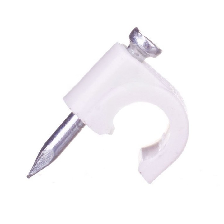 Suport prindere cablu cu cui, Elektro-Plast Opatowek, Plastic, Alb,100 ...