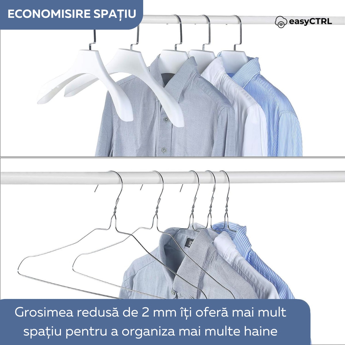 Set 50 umerase metalice pentru haine, 41 x 20 cm - eMAG.ro