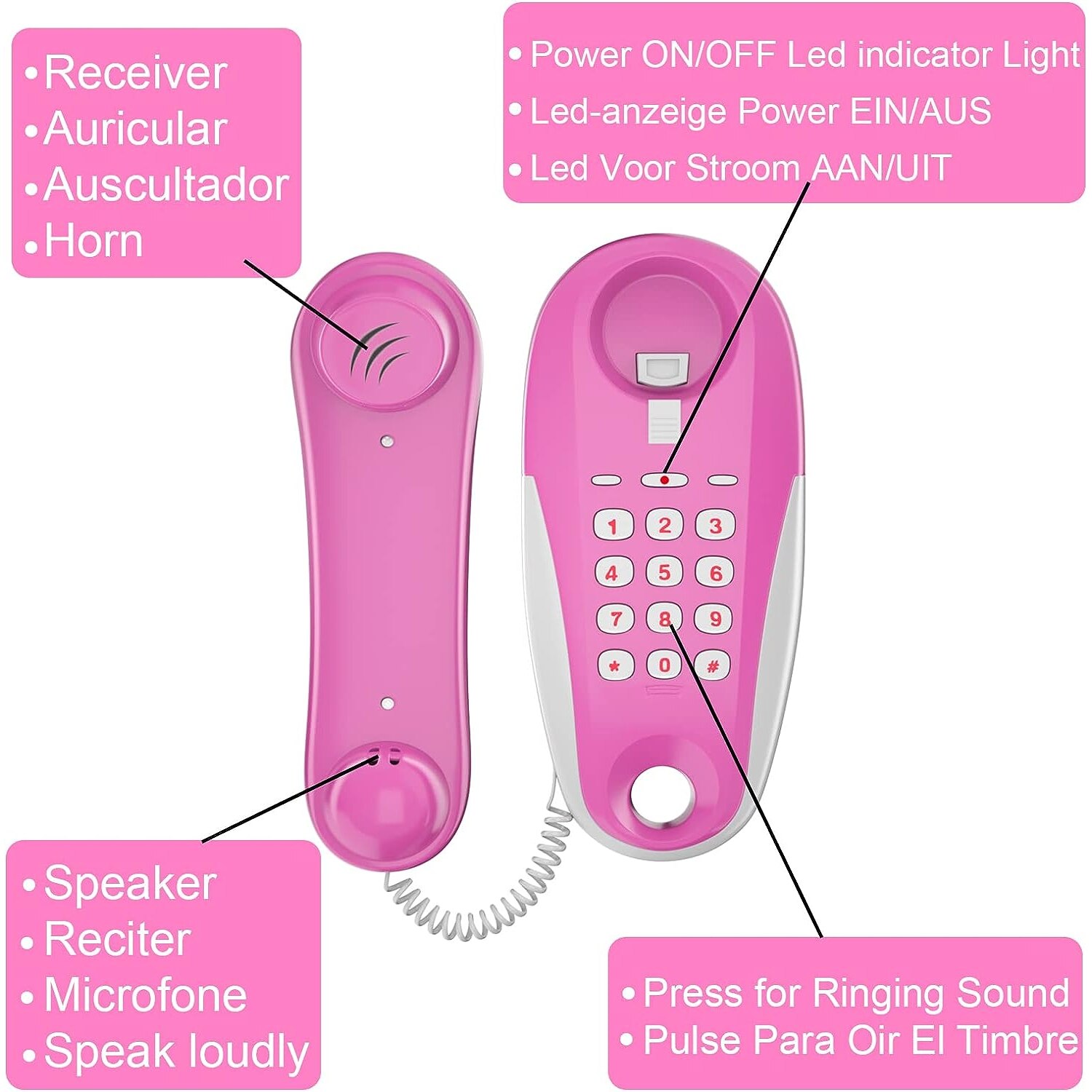 Telefon de jucarie pentru copii, Sunmostar, Plastic, Roz - eMAG.ro