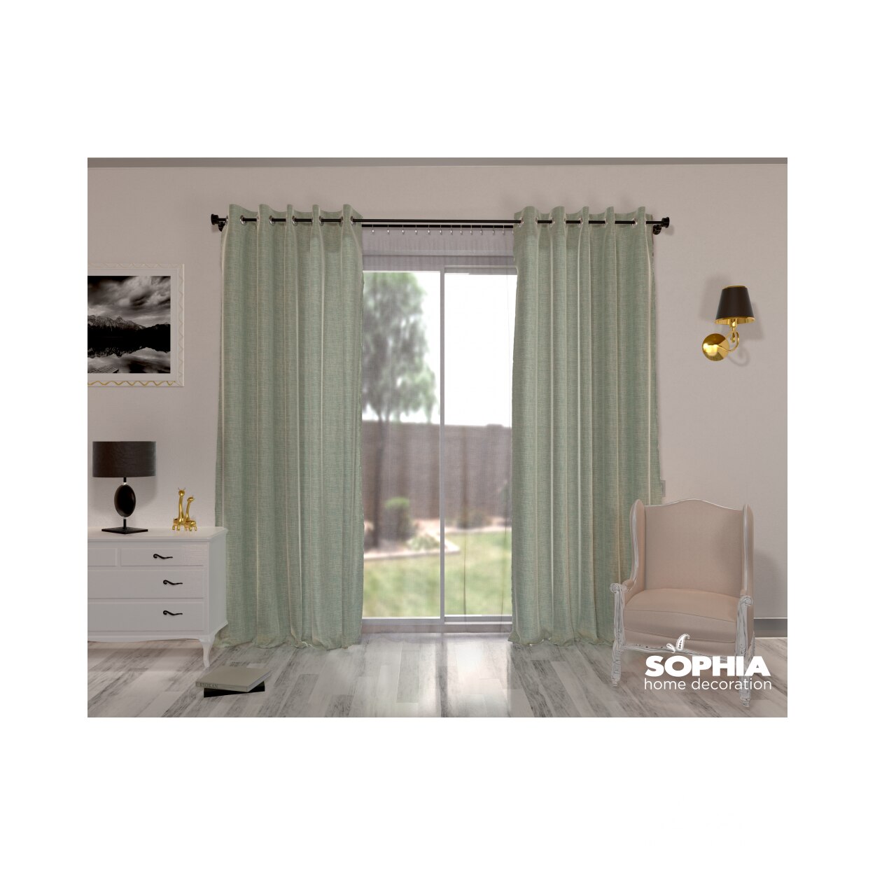 Tesatura draperie Thassos, verde - eMAG.ro