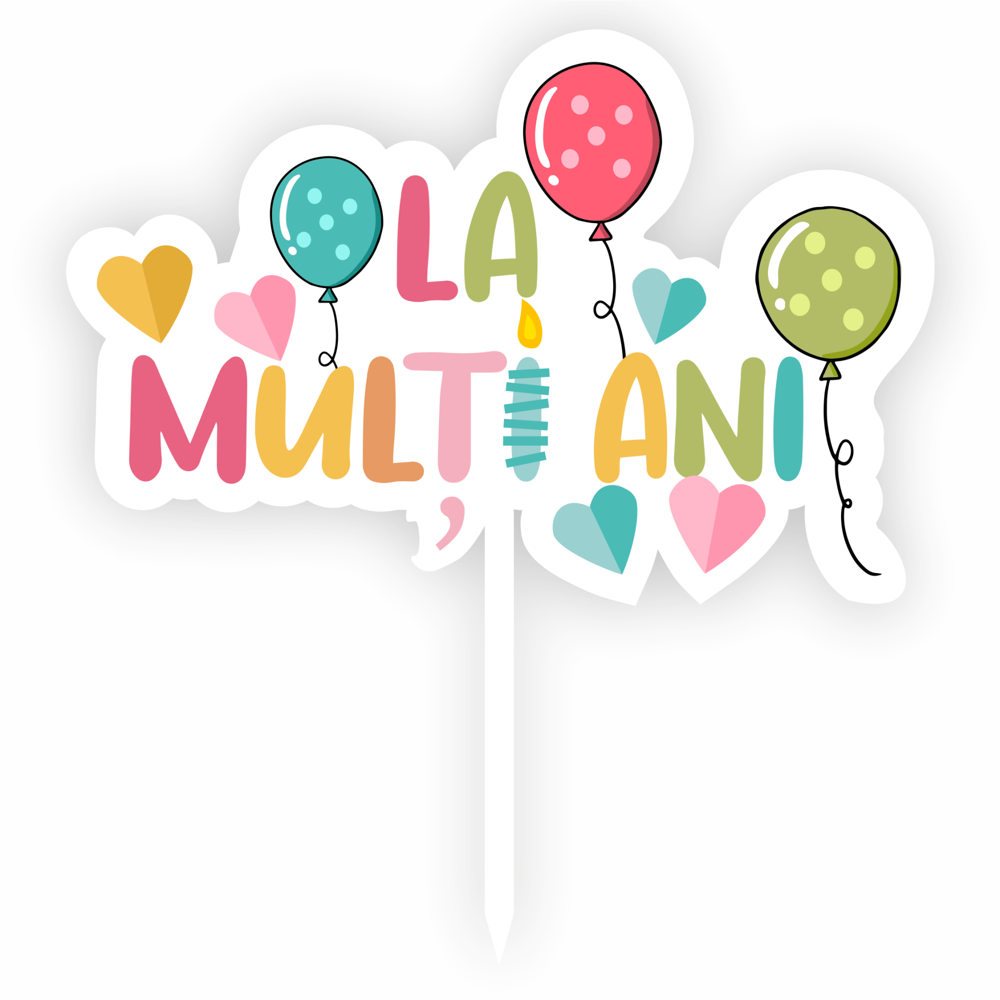 Topper tort UV La multi ani, MDF, Inedit Print, TC1012,12 cm - eMAG.ro