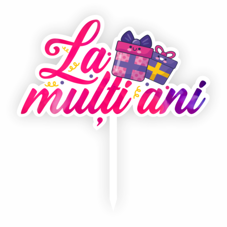 Topper tort UV La multi ani, MDF, Inedit Print, TC1011,12 cm - eMAG.ro