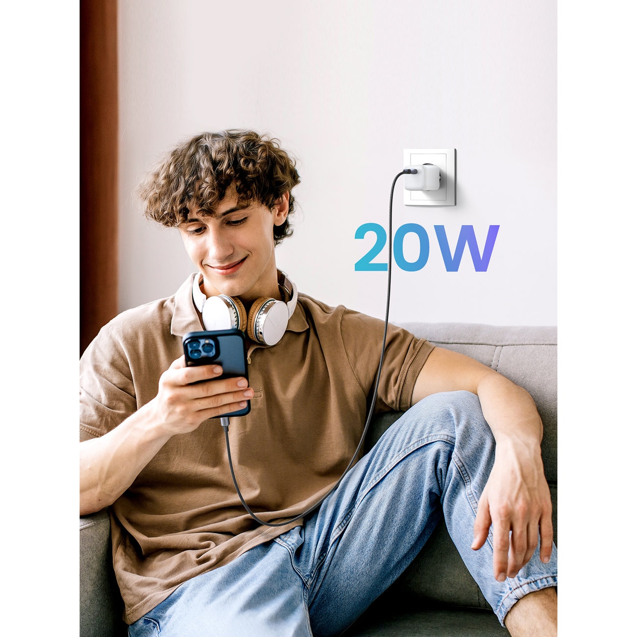 Incarcator retea rapid GaN UGREEN Nexode CD318, USB-C, PD QC, 20W, Alb ...