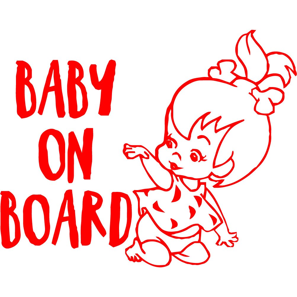 Sticker Baby on Board, Pebbles, Rosu, 15 cm - eMAG.ro