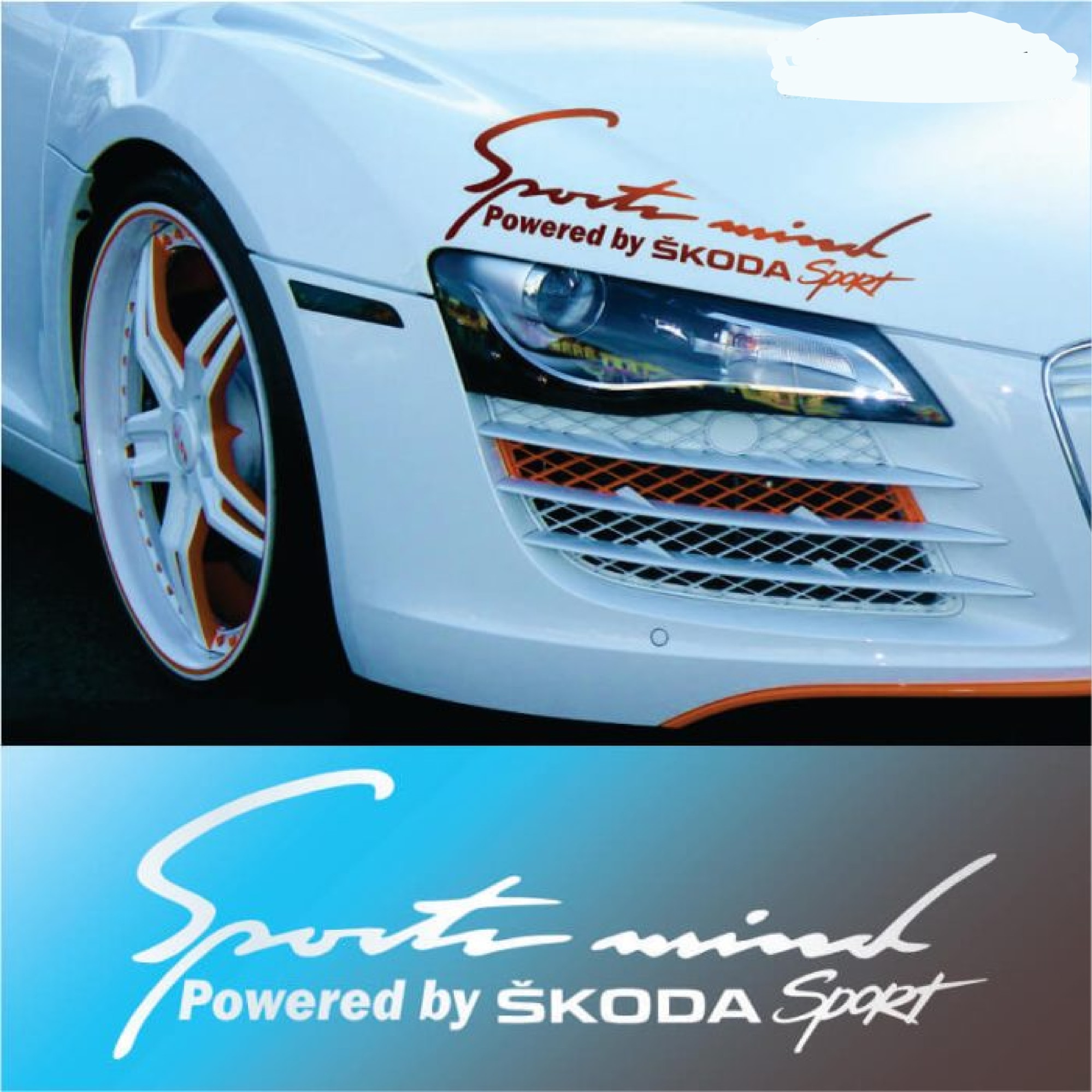 Sticker Auto SKODA, Sports Mind, Negru, 30 cm x 12 cm - eMAG.ro