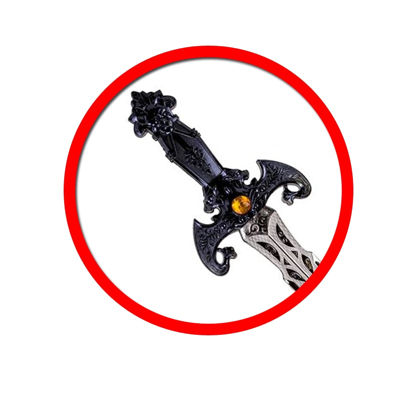 Sabie Gotica cu maner negru si teaca, Plastic, ATU-084533 - eMAG.ro