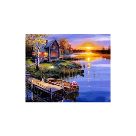 Kit pictura pe numere cu peisaje, 40x50 cm, Sunset, PPT150 - eMAG.ro