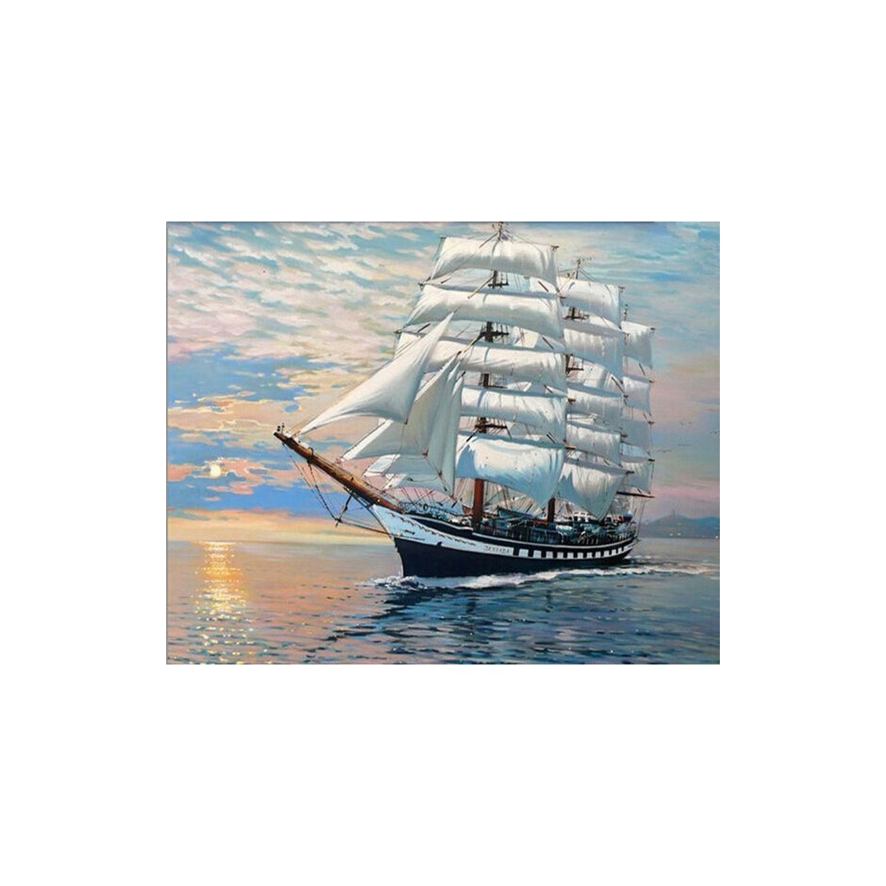 Kit pictura pe numere cu vapoare, 40x50 cm, Sails up, PPT163 - eMAG.ro