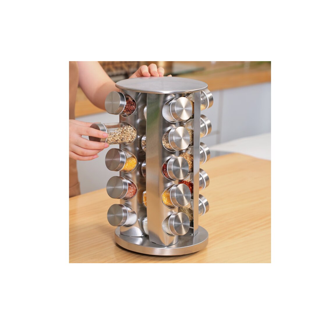 Set 20 recipiente, At Performance, pentru condimente, cu suport inox ...