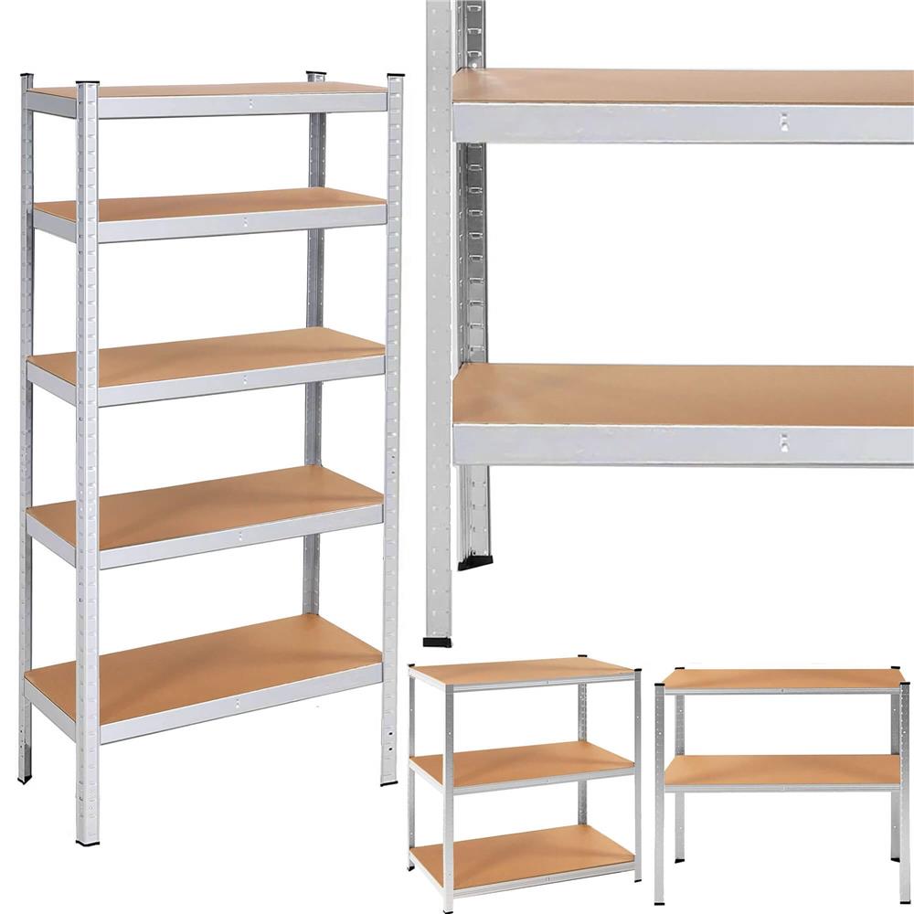 Raft cadru metalic modular pentru depozitare, 5 polite, 180x90x30cm ...